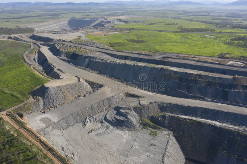 Open cut coal mine stock photo. Image of mining, valley - 174624742