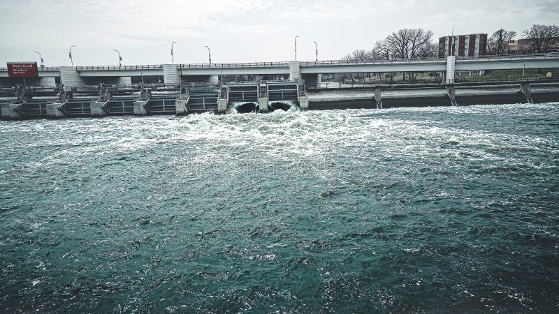 Open Dams on the Fox River in the Srping Stock Photo - Image of ...