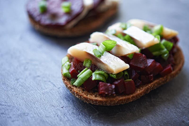 Open danish sandwich stock image. Image of gourmet, food - 43404039