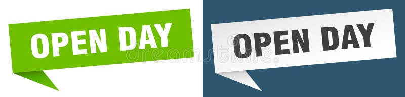 Open Day Banner. Open Day Speech Bubble Label Set Stock Vector ...