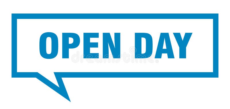 Open day speech bubble. stock vector. Illustration of white - 153853237