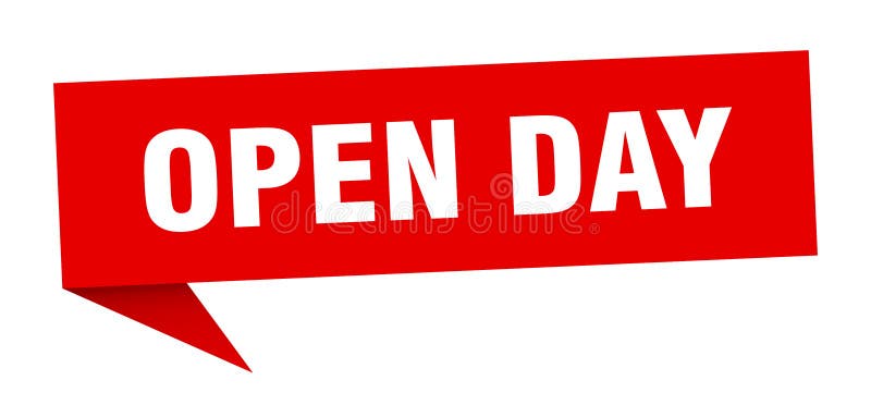 Open day speech bubble. stock vector. Illustration of banner - 153555824