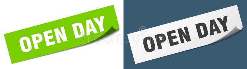 Open Day Sticker. Open Day Sign Set Stock Vector - Illustration of peel ...