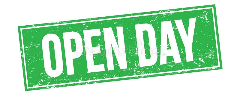 OPEN DAY Text on Green Grungy Rectangle Stamp Stock Illustration ...