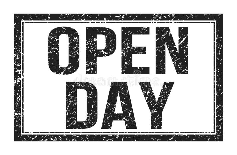 OPEN DAY, Words on Black Rectangle Stamp Sign Stock Illustration ...
