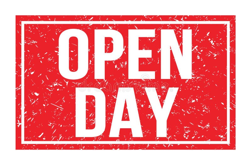 OPEN DAY, Words on Red Rectangle Stamp Sign Stock Illustration ...