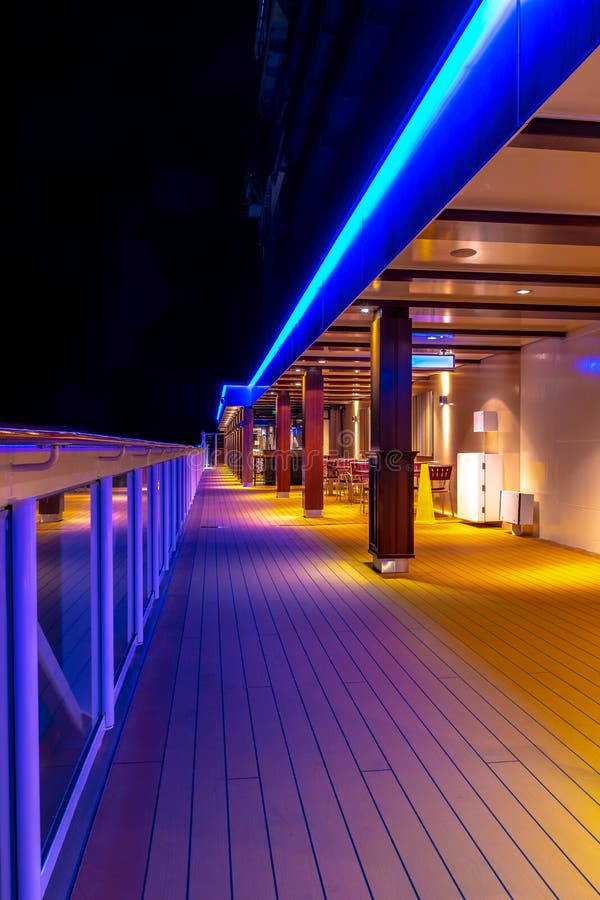 Open Deck Lounge Area on Cruise Ship Stock Image - Image of interior ...