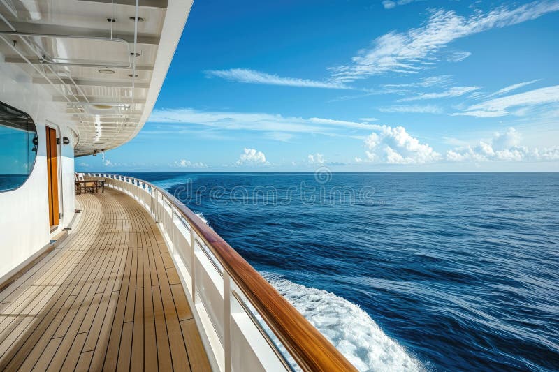 Open Deck of a Luxury Cruise Ship Stock Illustration - Illustration of ...