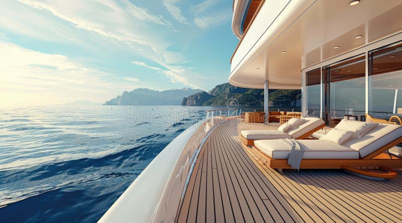 Open Deck of a Luxury Cruise Ship Stock Illustration - Illustration of ...