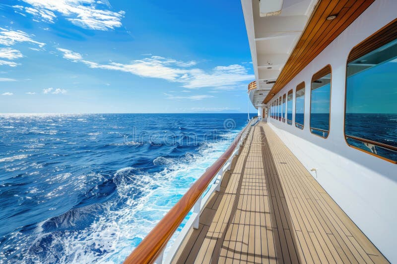 Open Deck of a Luxury Cruise Ship Stock Illustration - Illustration of ...