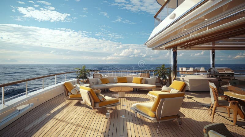 Open Deck of a Luxury Cruise Ship Stock Illustration - Illustration of travel, vacation: 316092754