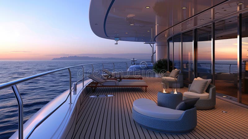 Open Deck of a Luxury Cruise Ship Stock Illustration - Illustration of ...