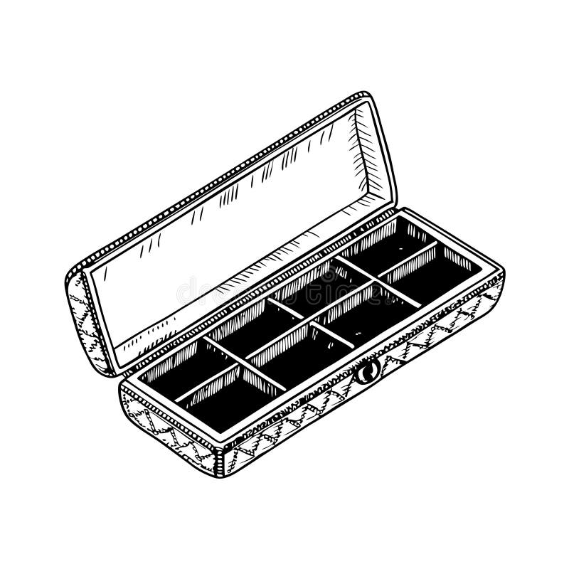 Open Decorative Box with Compartments, Intricately Designed with ...