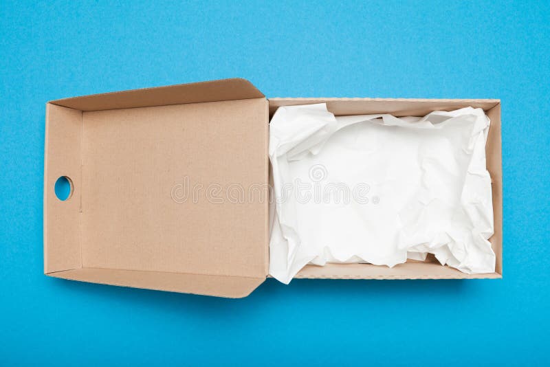 Open Delivery Box, Cardboard Parcel. Carton Cargo Stock Image - Image ...