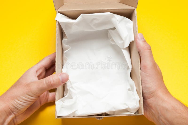 Open Delivery Box, Courier Shipping. Empty Label, Copy Space for Text ...