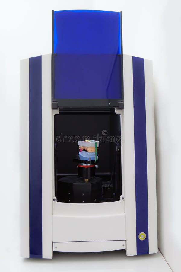 Open Dental 3d Scanner in a Dental Laboratory, with a Jaw Model Inside ...