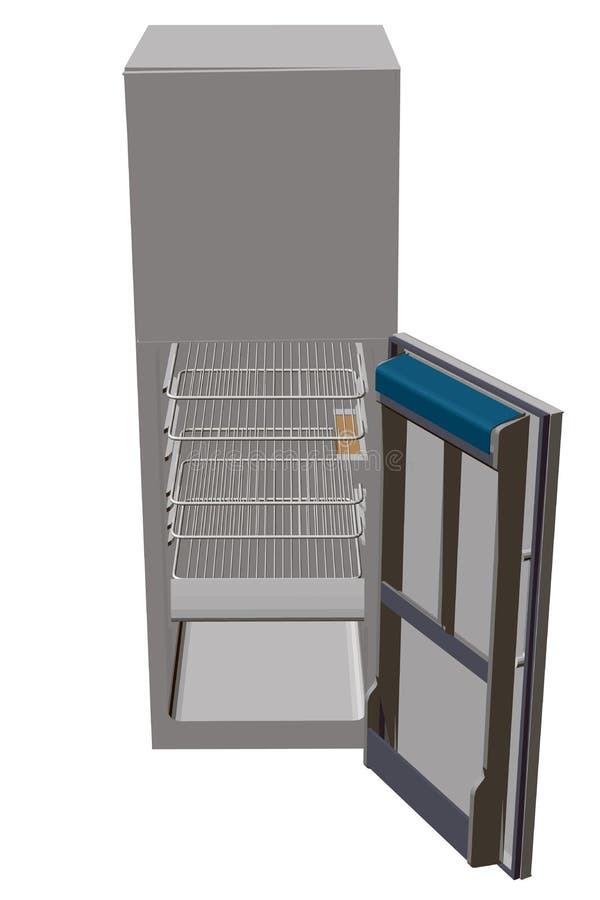 Open Detailed Refrigerator. Front View. 3D. Vector Stock Vector ...