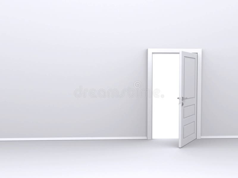 Open en gesloten deuren stock illustratie. Illustration of ruimte ...