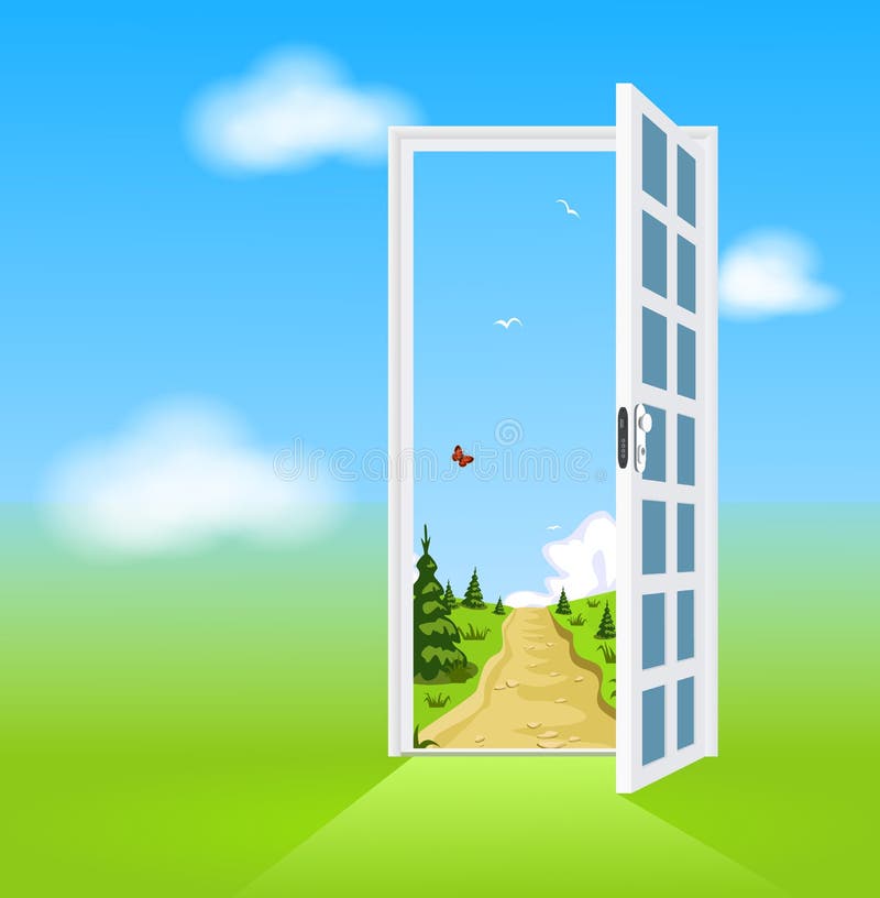 Open deur vector illustratie. Illustration of illustratie - 20748489