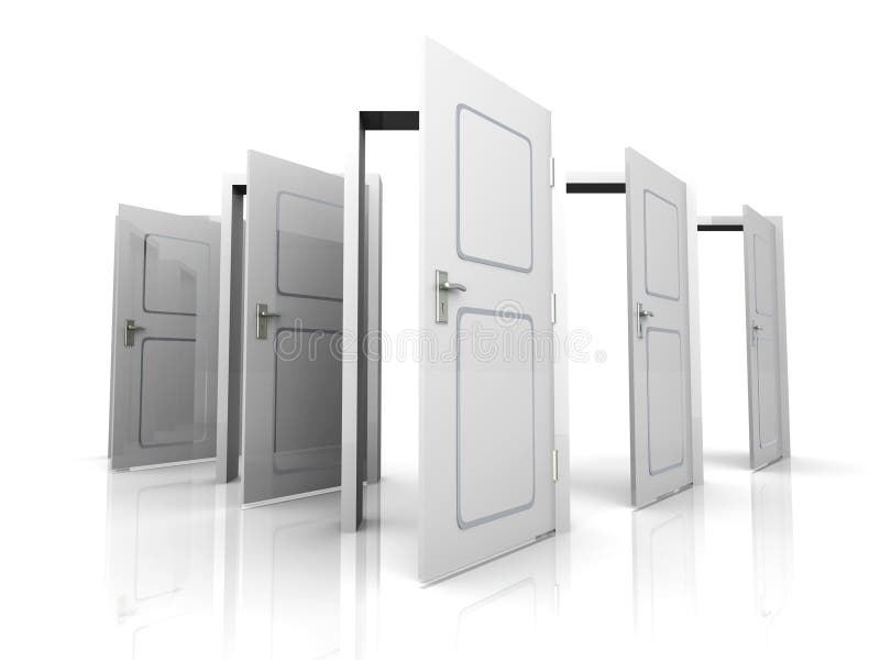 Open Deuren - Mogelijkheden Stock Illustratie - Illustration of kader ...
