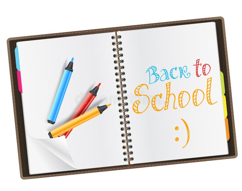 Open Diary with Back To School Stock Vector - Illustration of doodle ...
