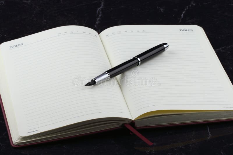 Open diary with pen stock image. Image of line, document - 16769849