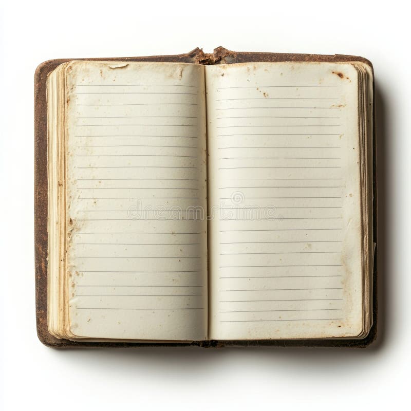 Open Diary Notebook Page, Hardcover Paper Document Template, Empty Book ...