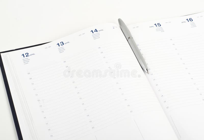 Open diary with pen on it stock image. Image of note - 24297171
