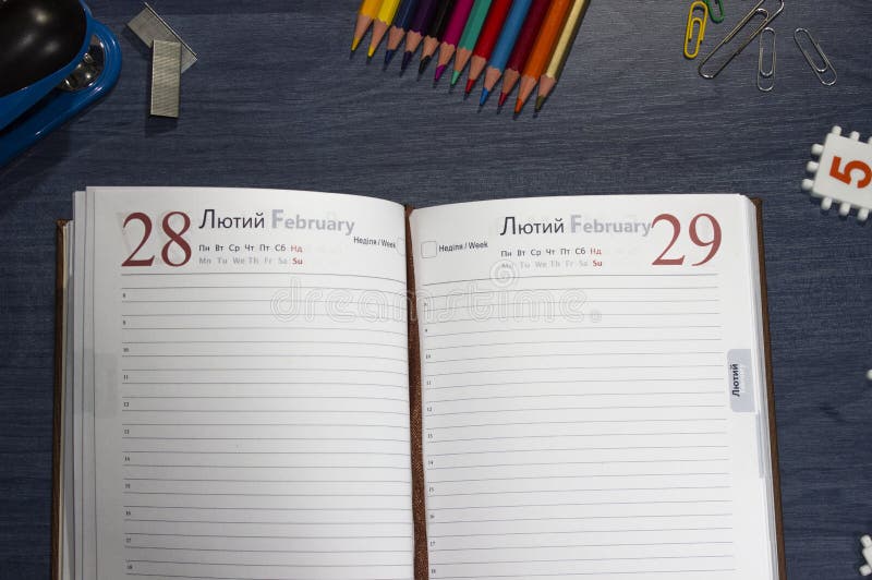 Open diary on the table stock photo. Image of notepad - 86437500