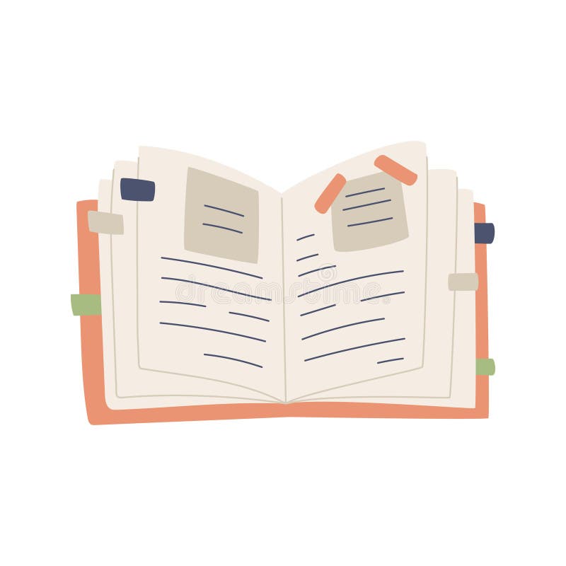 An Open Diary for Writing, Notes, Planning with Stickers and Bookmarks ...