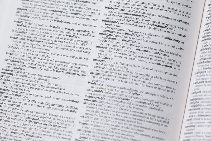 Open Dictionary Book and Glass Stock Photo - Image of book, dictionary ...