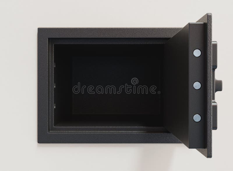 Open Digital Wall Safe stock illustration. Illustration of combination ...