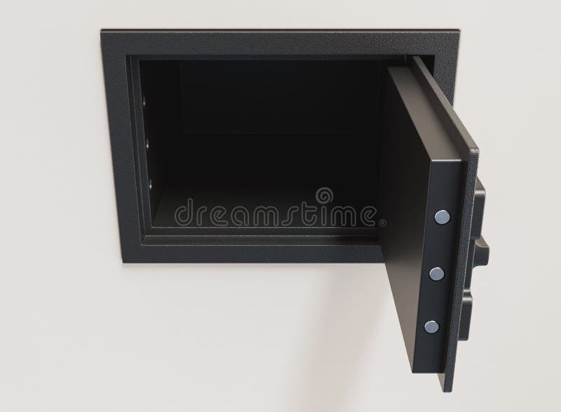 Open Digital Wall Safe stock illustration. Illustration of metal ...