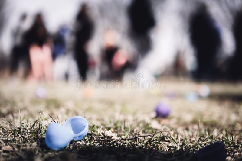 Open Discarded Halves Plastic Easter Eggs Public Hunt Stock Photos - Free & Royalty-Free Stock ...