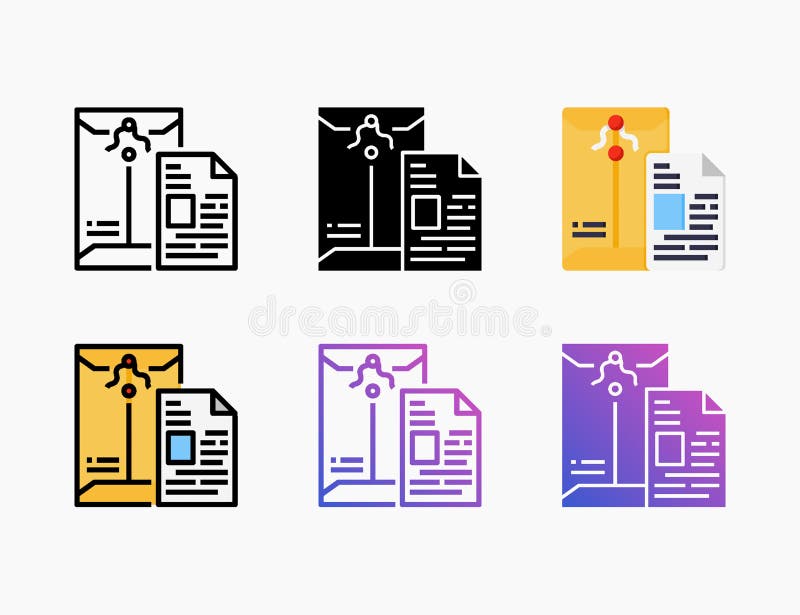 Open Document Icon Set with Different Styles. Stock Vector ...