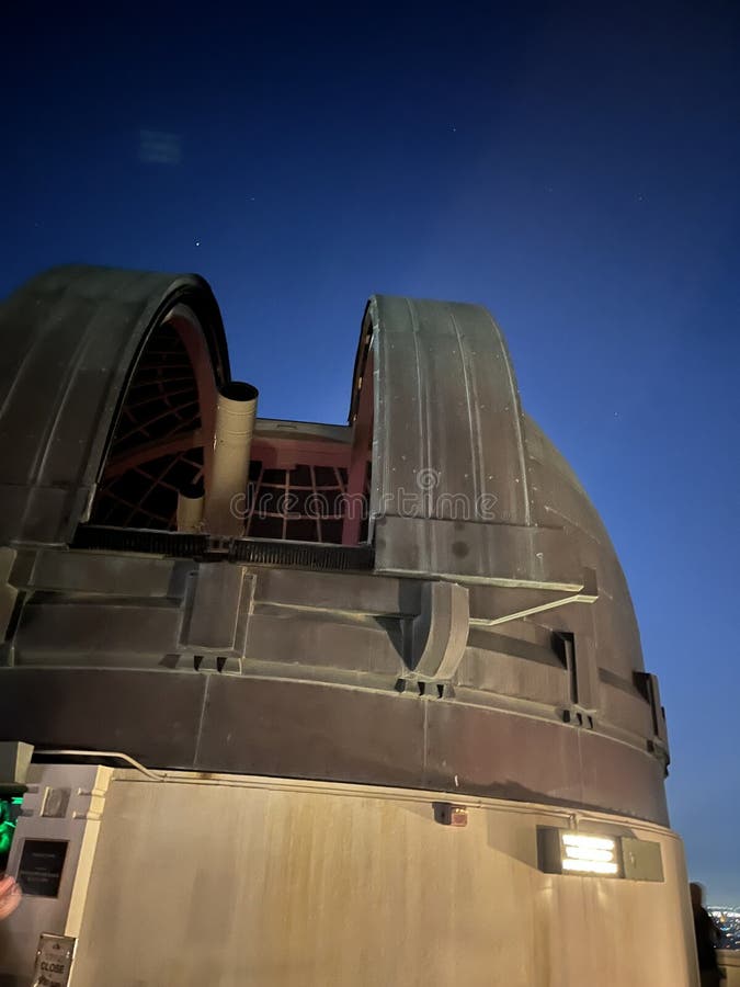 Open Dome of an Observatory with a Huge Telescope Directed Towards ...