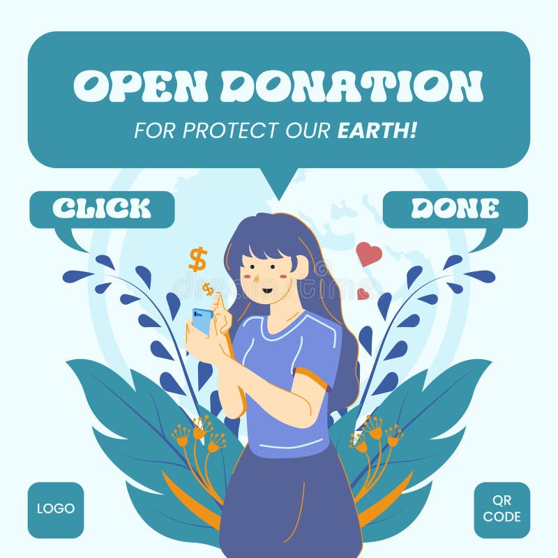 Open Donation of the Protect Our Earth Template Stock Vector - Illustration of warming, ecology ...