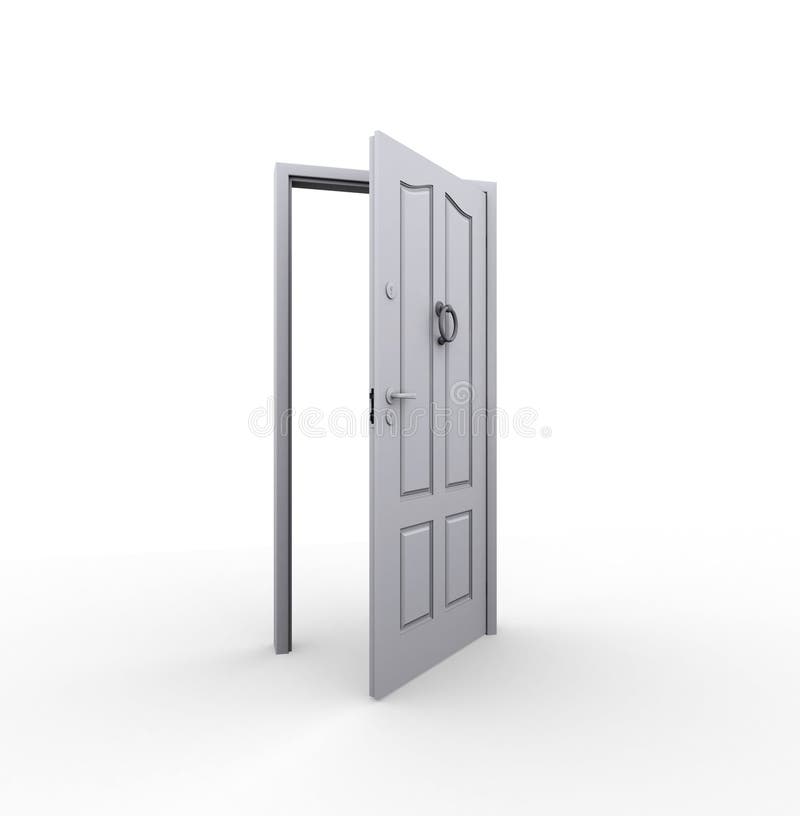 Double Door Half Open stock illustration. Illustration of door - 16465368