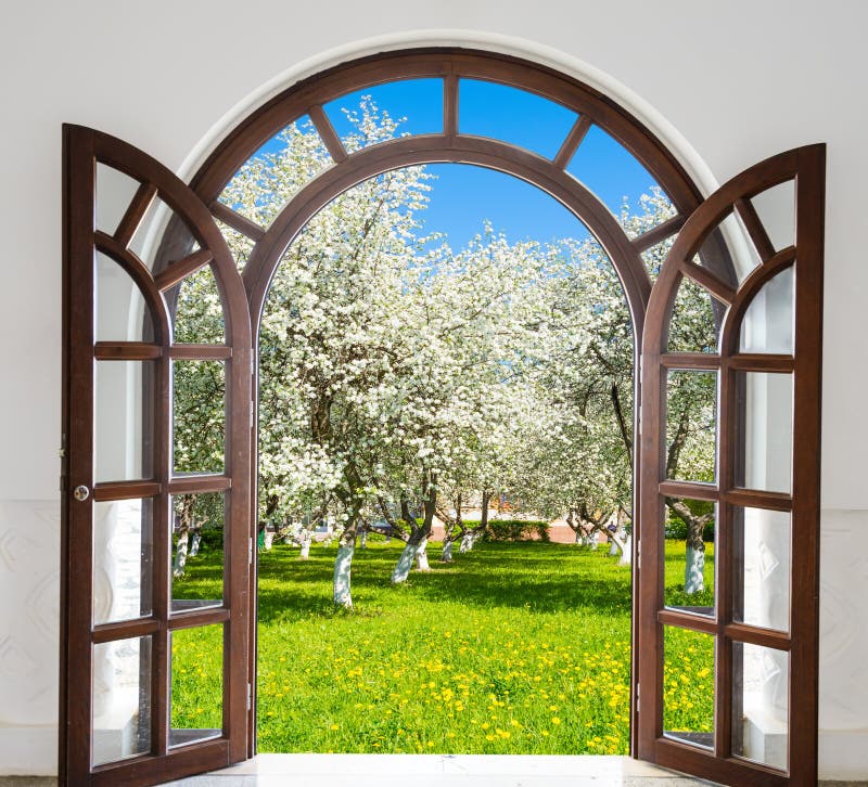Open Door Arch Garden Bloom in Spring Stock Photo - Image of door ...