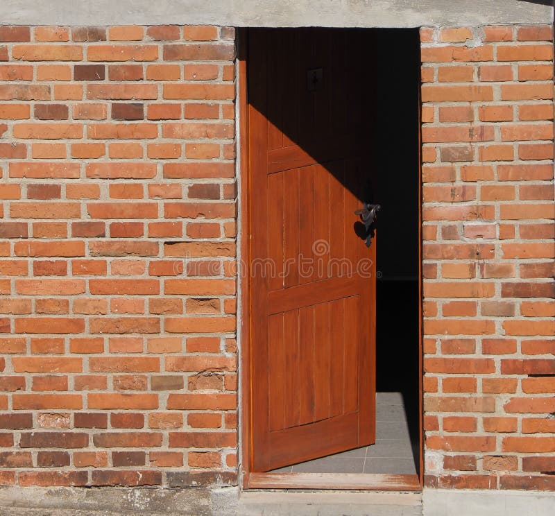 Open door in brick wall stock image. Image of entrance - 269941099