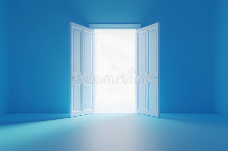 Open Door with Bright Light Opportunity and New Beginnings Concept ...