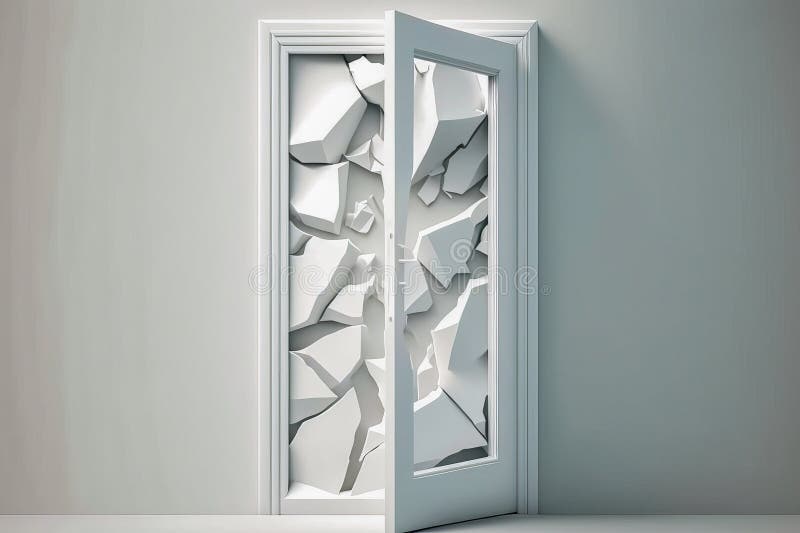 An Open Door with Broken Glass in it. Generative AI Stock Illustration ...