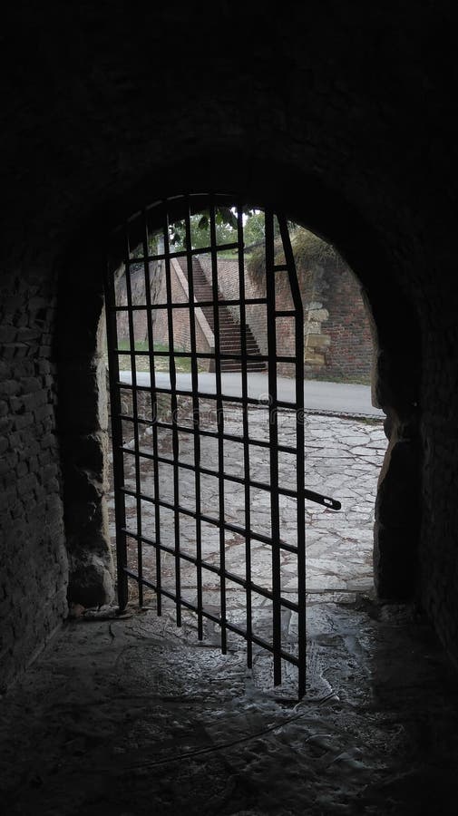Open door in the castle stock photo. Image of wall, open - 399784610