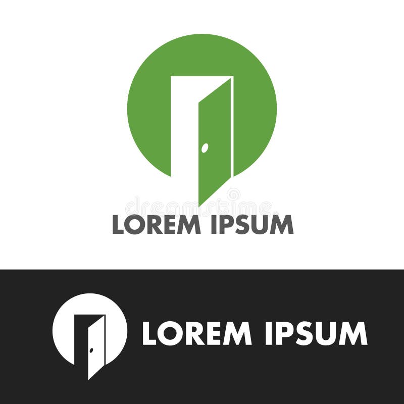 Open Door in Circular Shape Graphic Vector Logo Template Stock Vector ...