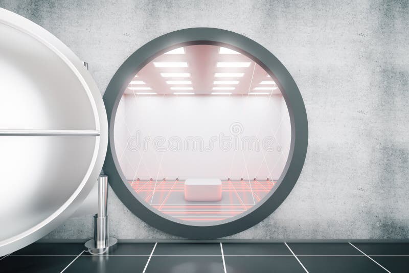 Empty Bank Vault Safe Isolated on White. Security and Protection Stock ...