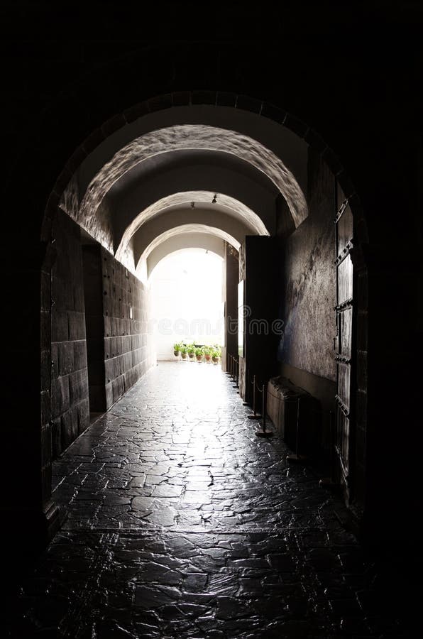Open Door at the End of the Stone Corridor Cusco, Peru Stock Photo ...
