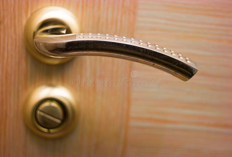 Open Door with Golden Handle Front View Stock Image - Image of front ...