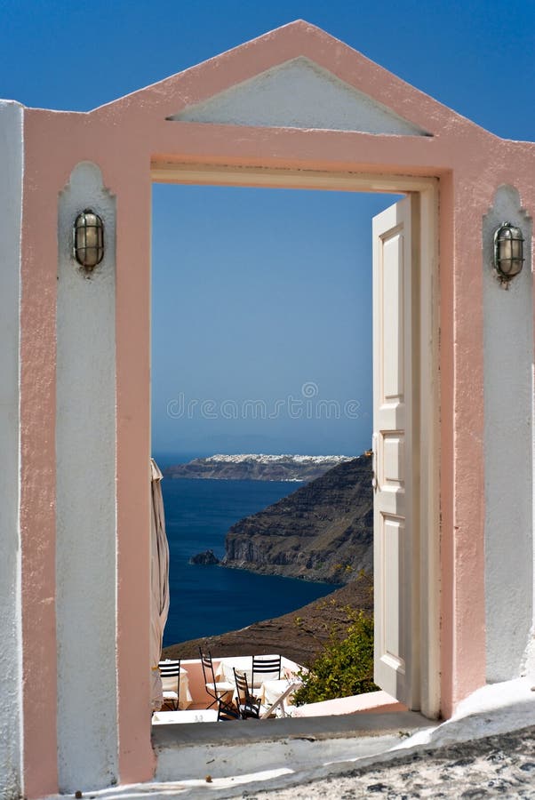 Sea View through the Open Door Stock Photo - Image of summer, ship ...
