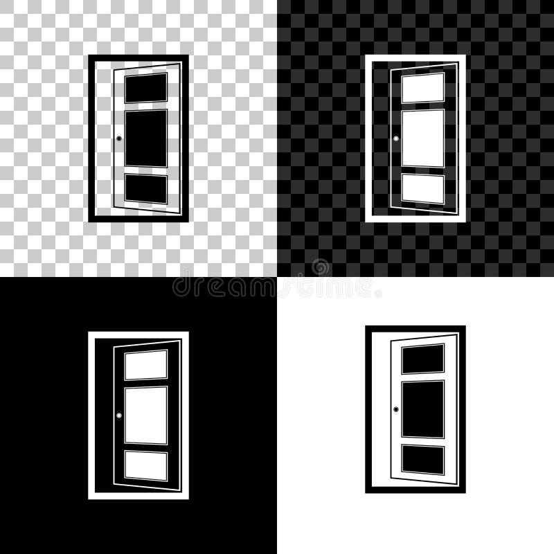 Open Door Icon Isolated on Black, White and Transparent Background ...