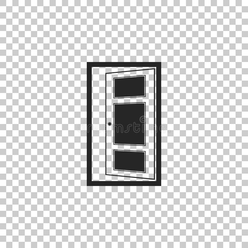 Open Door Icon Isolated on Black, White and Transparent Background ...